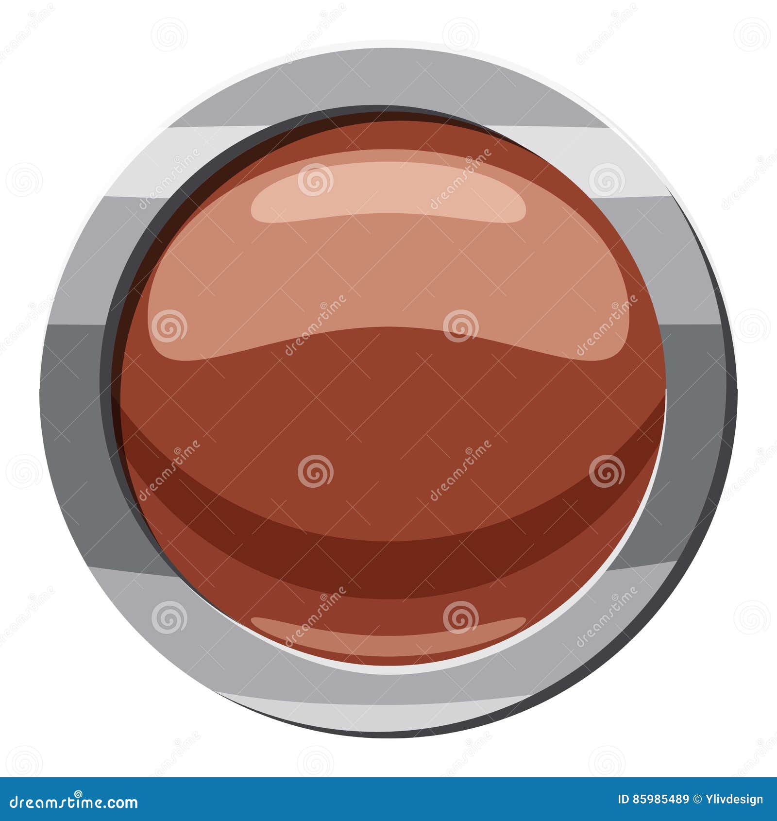Brown Button Icon, Cartoon Style Stock Vector - Illustration of action ...