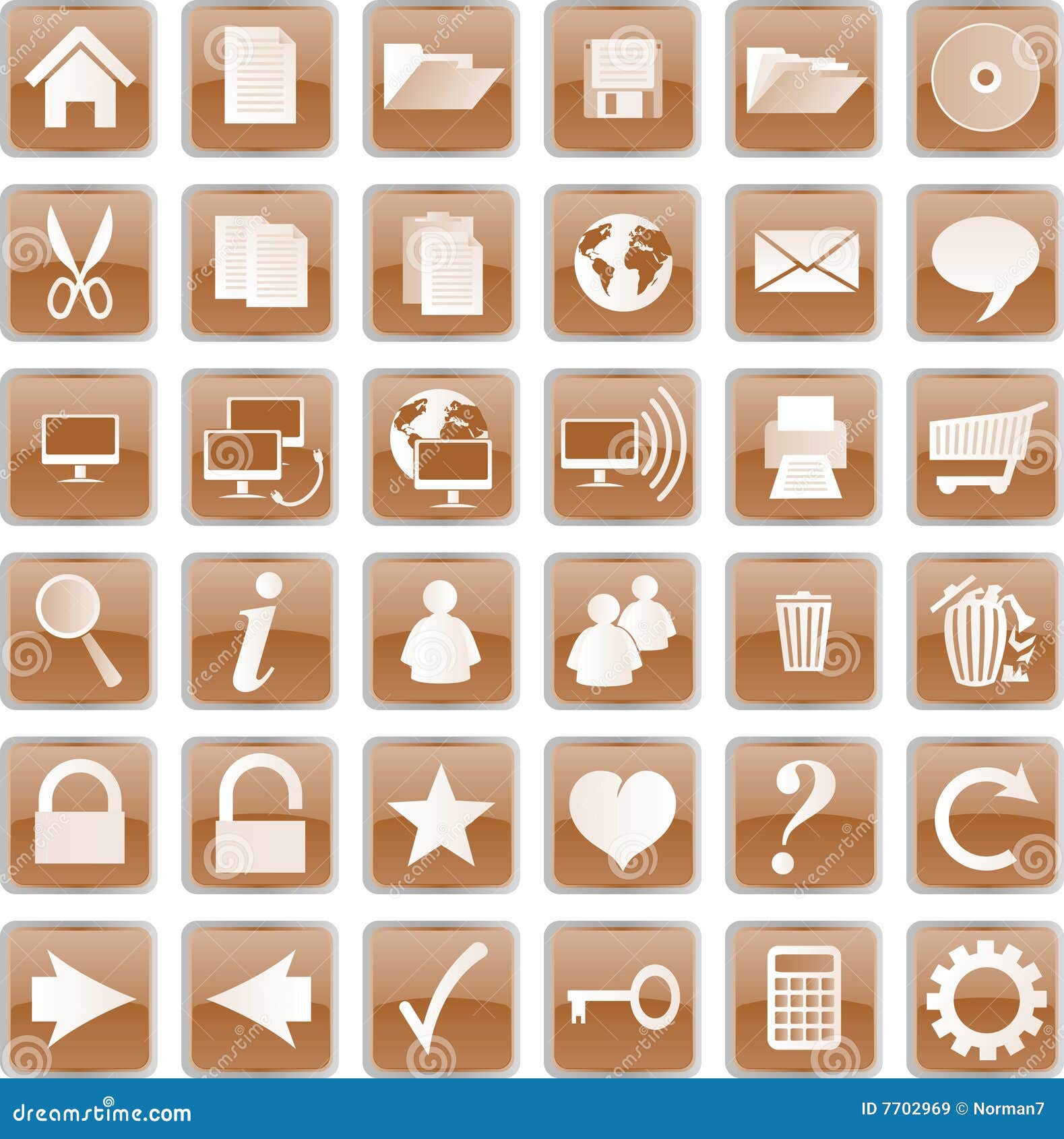 Brown buttons stock vector. Illustration of calculator - 7702969