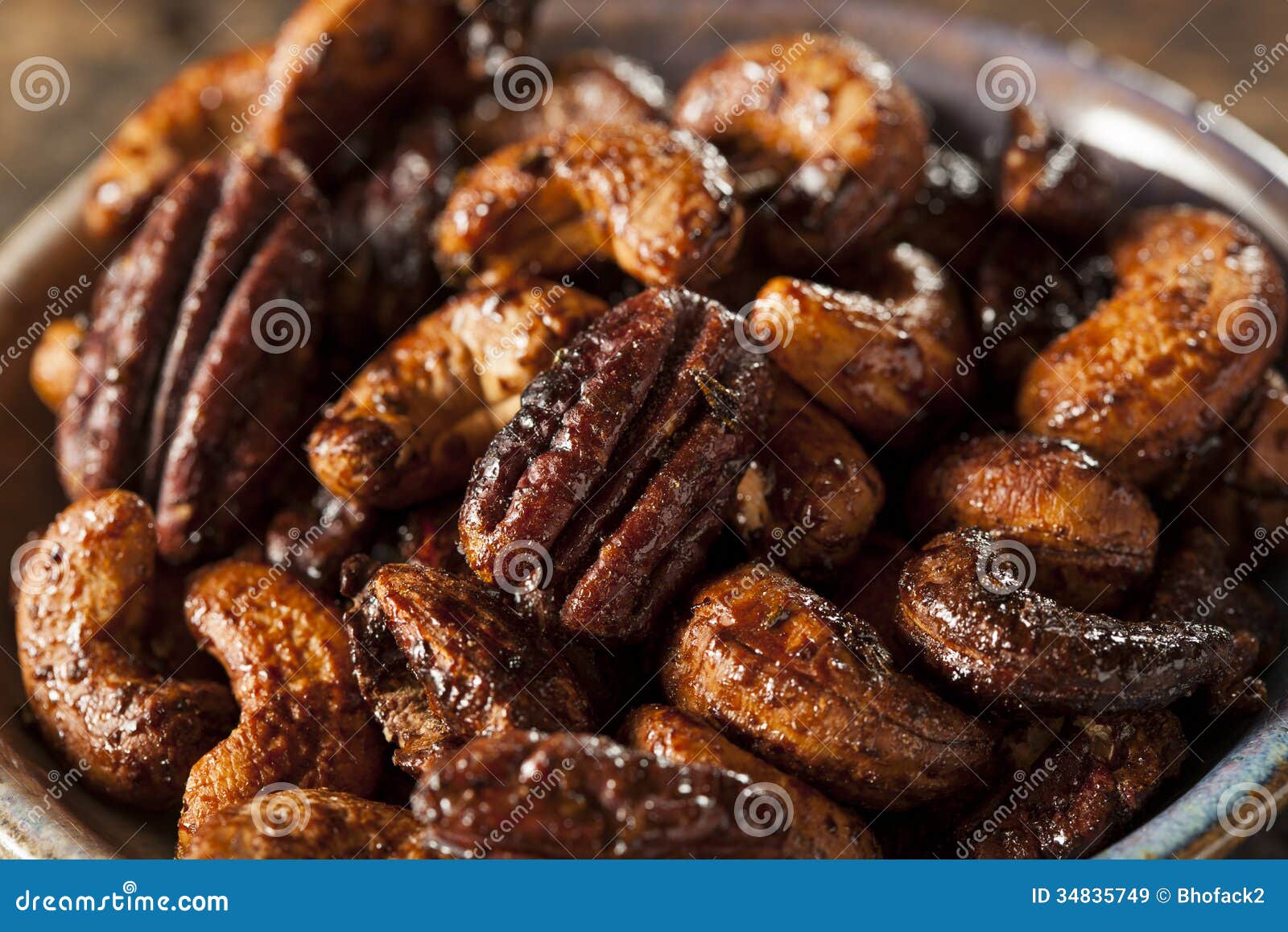 Brown Candied Caramelized Nuts Stock Image - Image of snack, homemade ...