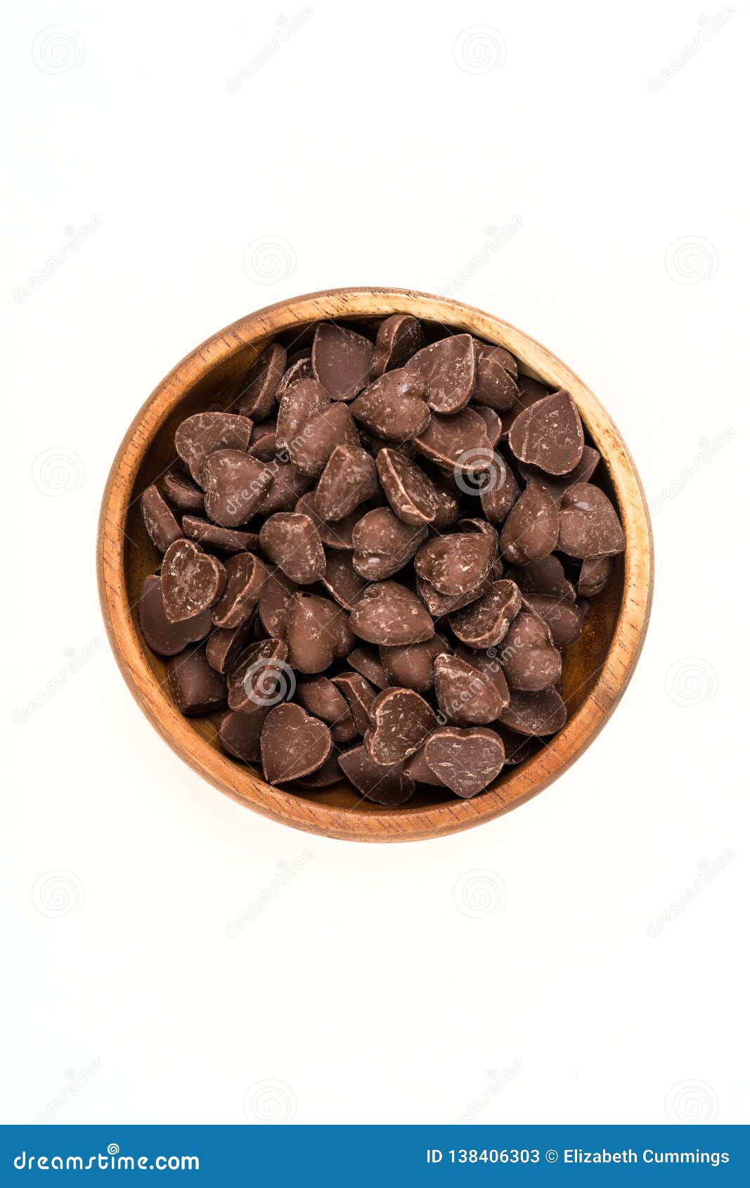 Brown Candy Heart Shaped Milk Chocolate Chip Pieces Stock Image - Image ...