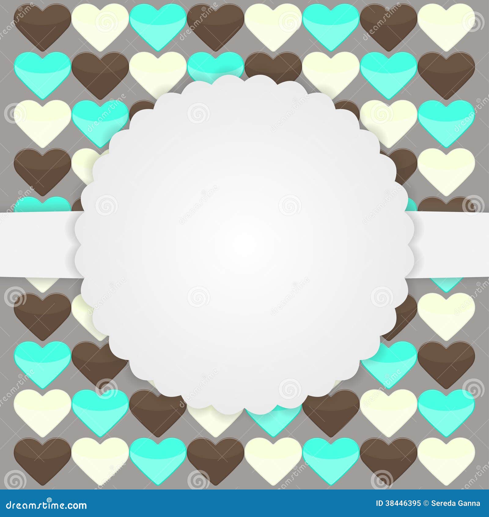 Brown Card Template with Hearts Stock Vector - Illustration of greeting ...