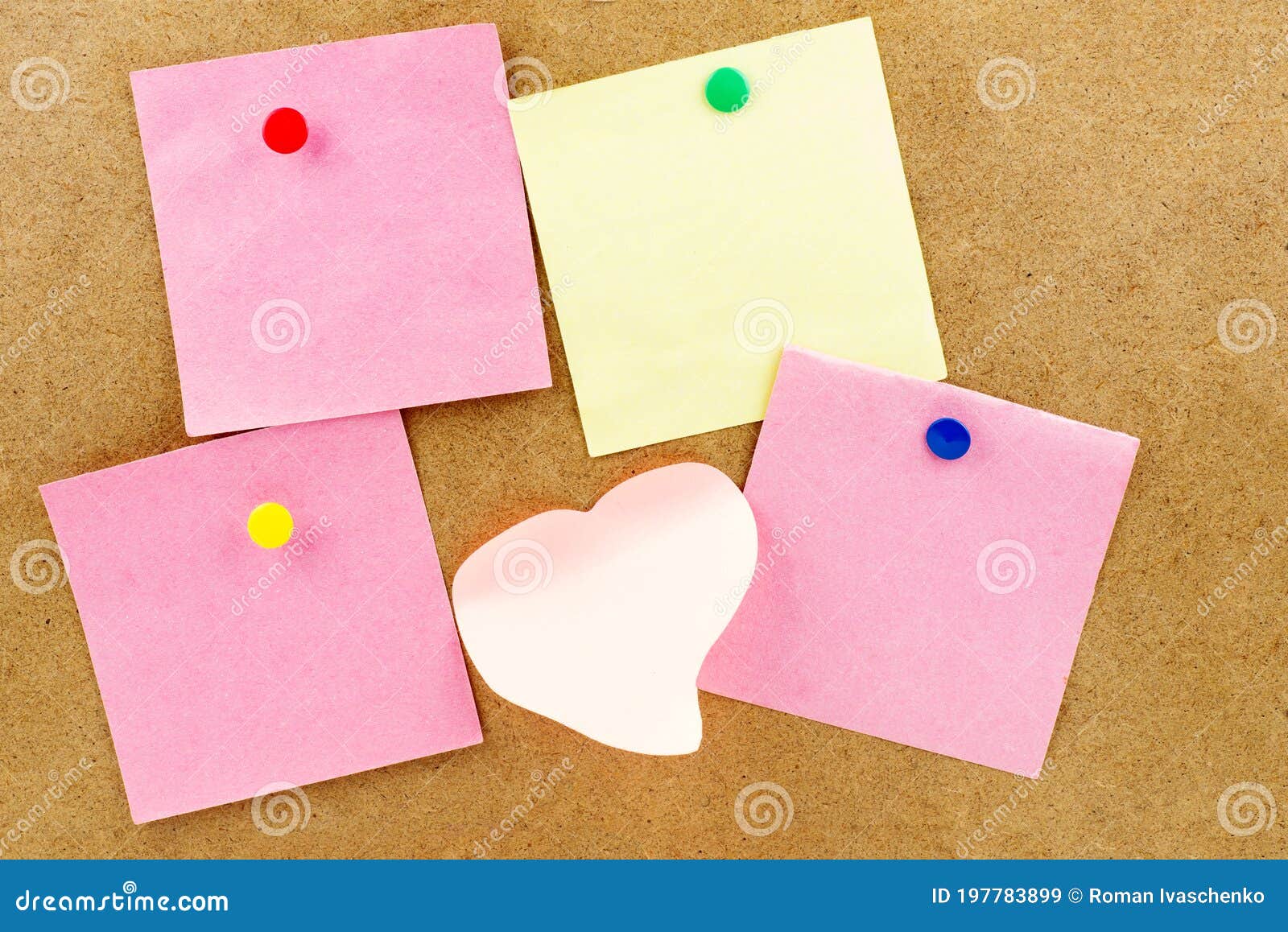 Brown Cardboard with Colored Stickers Stock Image - Image of note ...