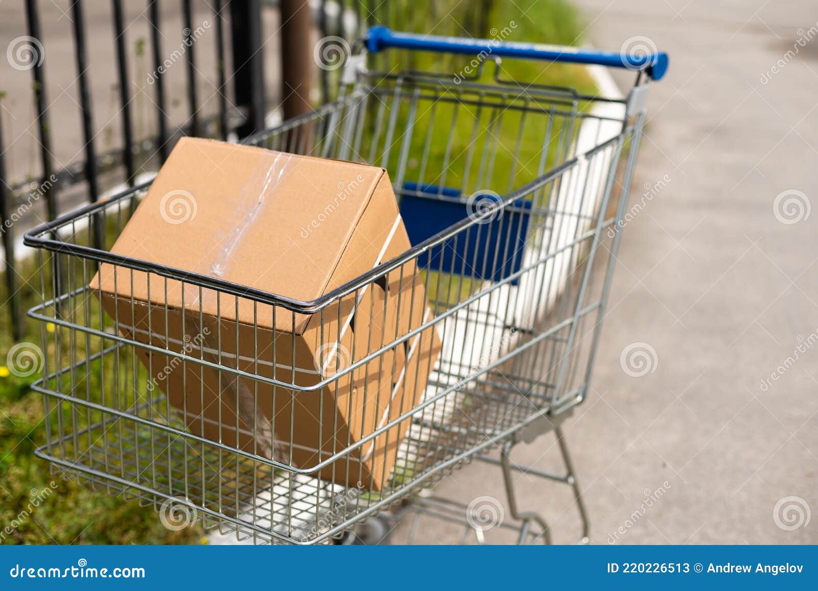 Brown Cardboard Moving Box in the Cart Stock Image - Image of carry ...
