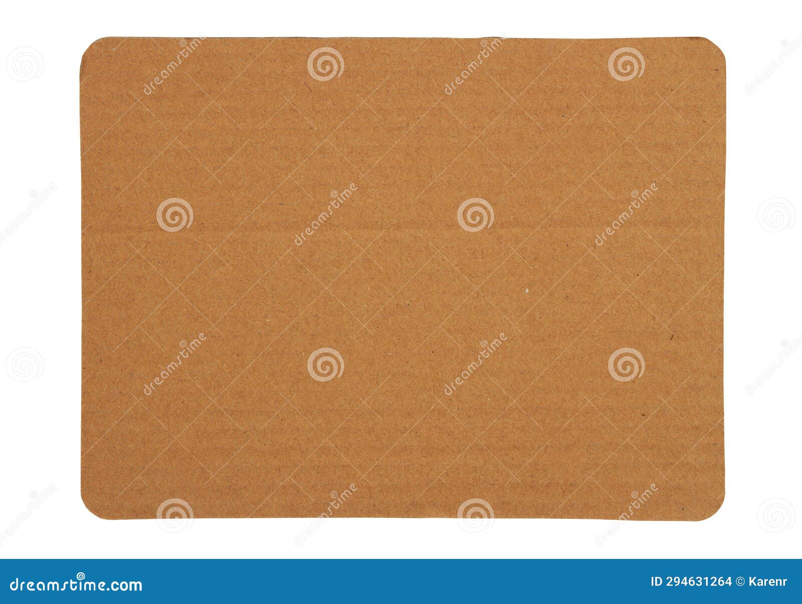 Brown Cardboard Paper Rectangle Isolated on White Stock Photo - Image ...