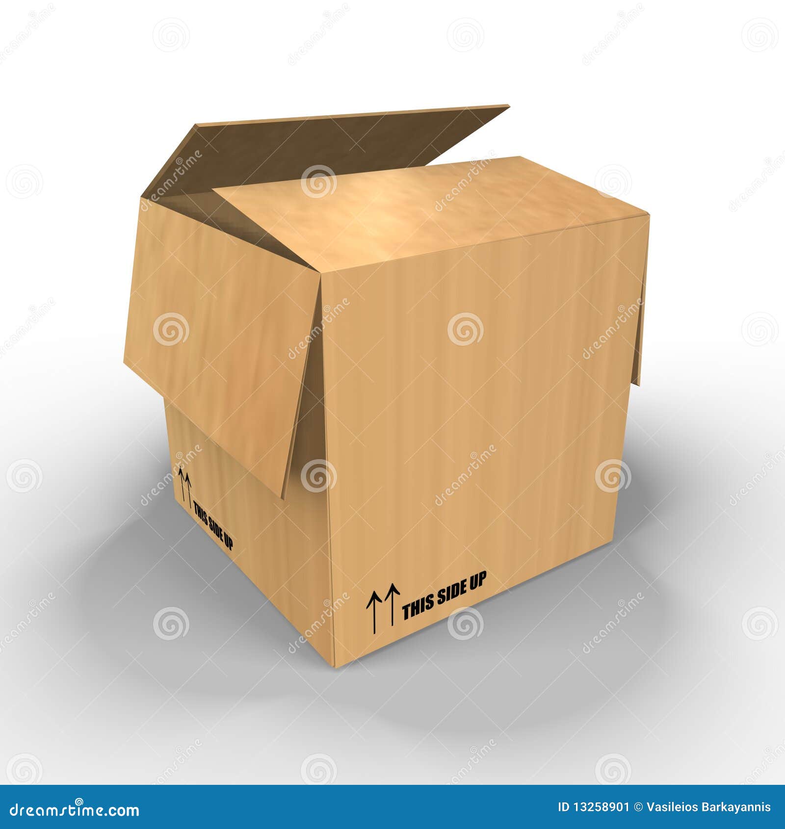 Brown Carton Packaging Pizza Box. Cardboard Open And Close Boxes ...