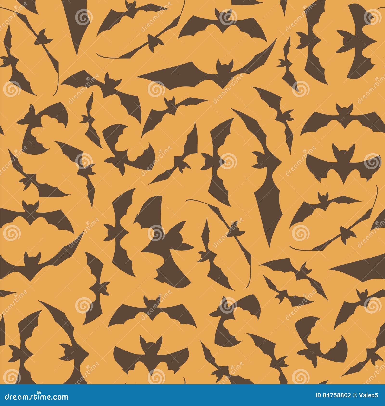 Brown Cartoon Bat Seamless Pattern Stock Vector - Illustration of ...