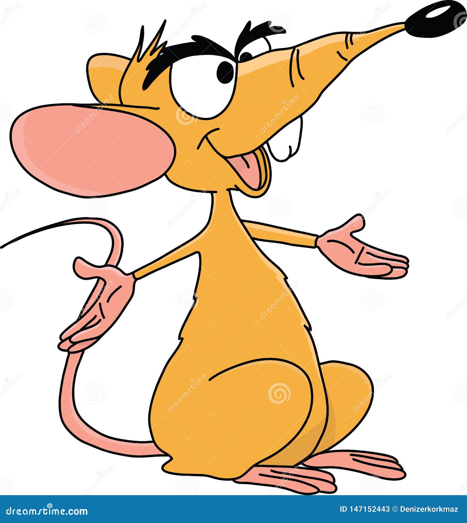 Brown Cartoon Mouse Talking Wisely Vector Stock Vector - Illustration ...
