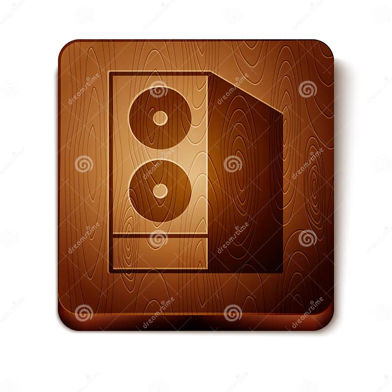 Brown Case of Computer Icon Isolated on White Background. Computer ...