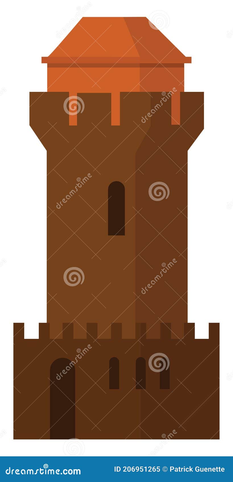 Brown Castle, Illustration, Vector on White Background Stock ...