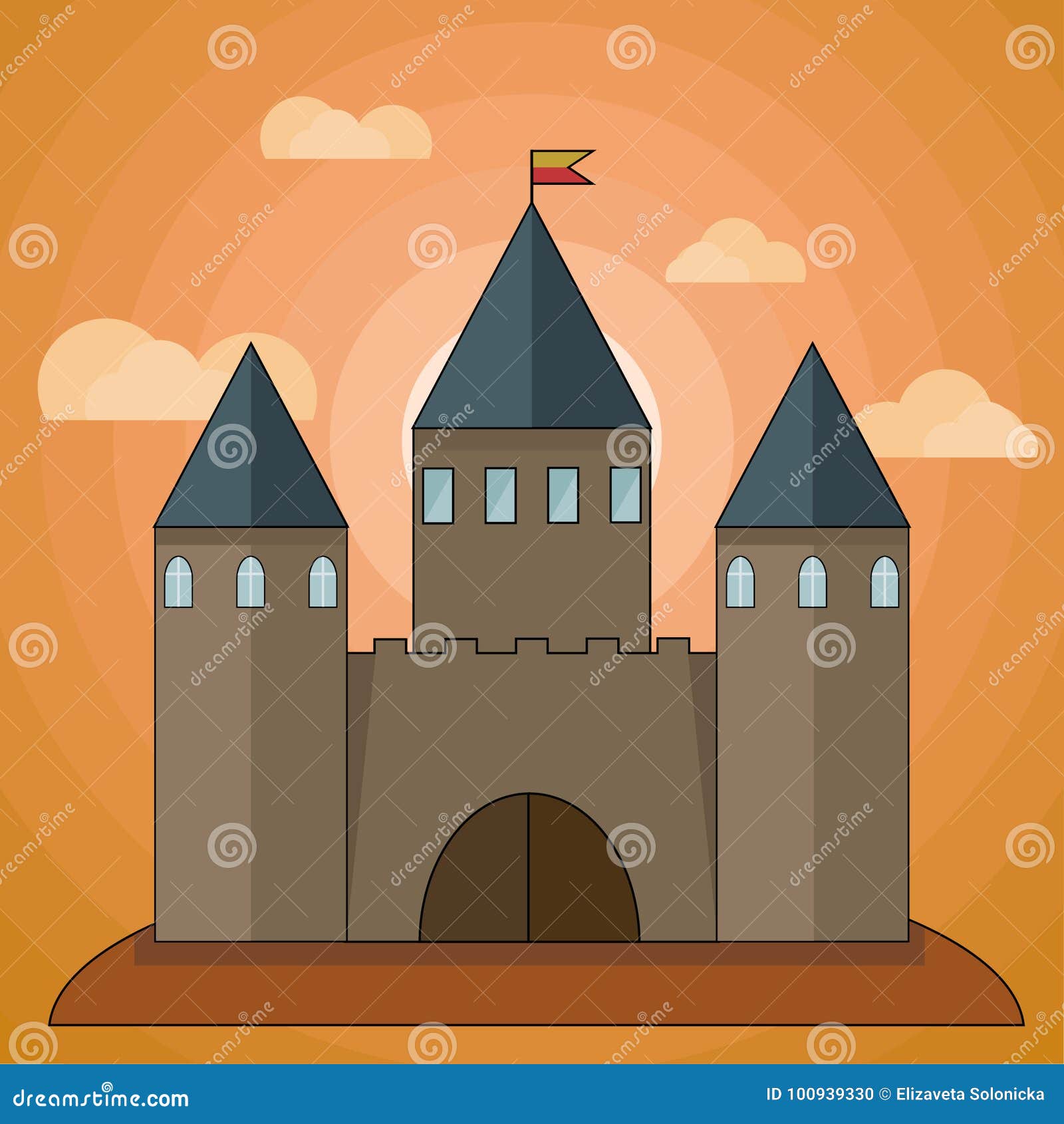 Brown Castle stock vector. Illustration of historical - 100939330