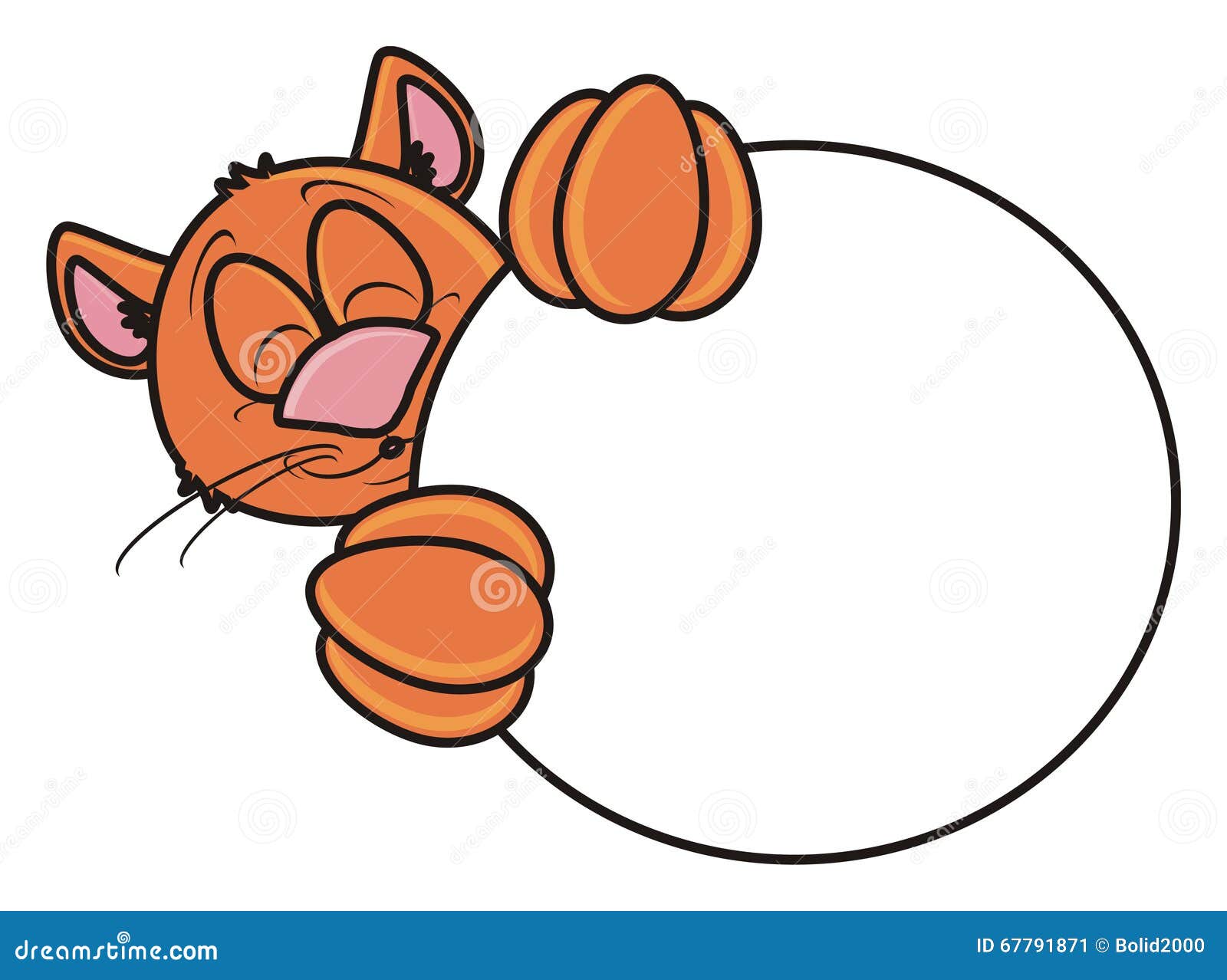 Brown Cat with an Empty Plate Stock Illustration - Illustration of ...