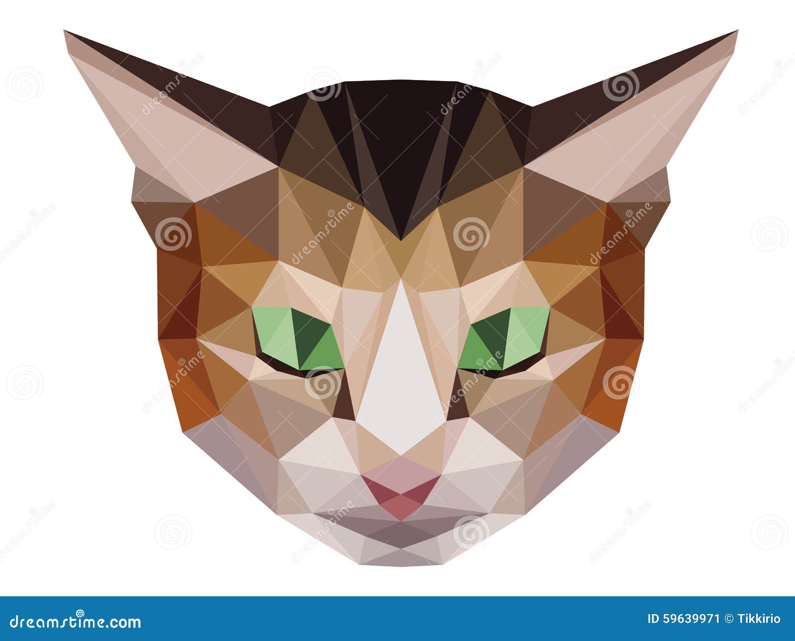 Brown cat low polygon stock vector. Illustration of design - 59639971