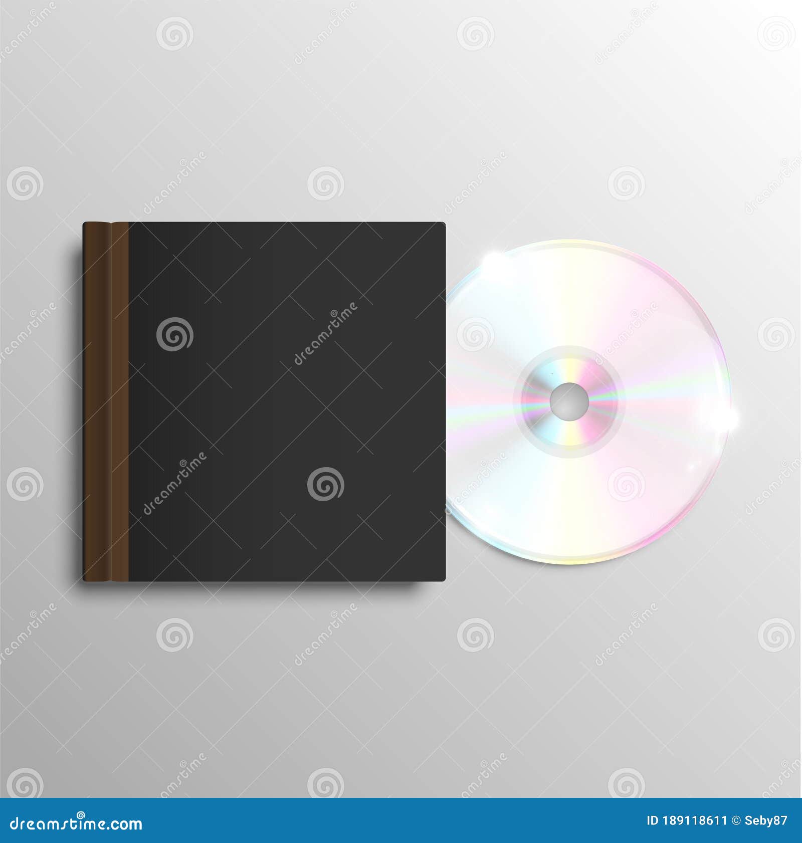 Brown CD case, vector stock vector. Illustration of cover - 189118611