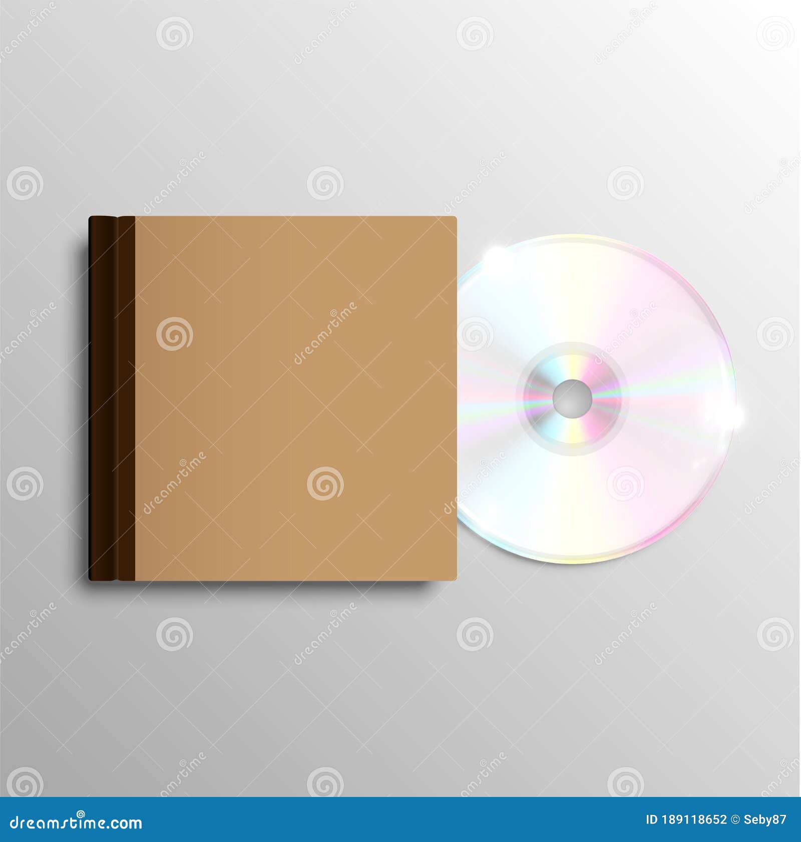 Brown CD case, vector stock vector. Illustration of clear - 189118652