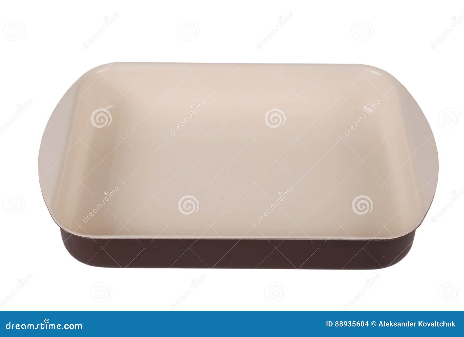 Brown Ceramic Rectangular Baking Dish Stock Photo - Image of dough ...