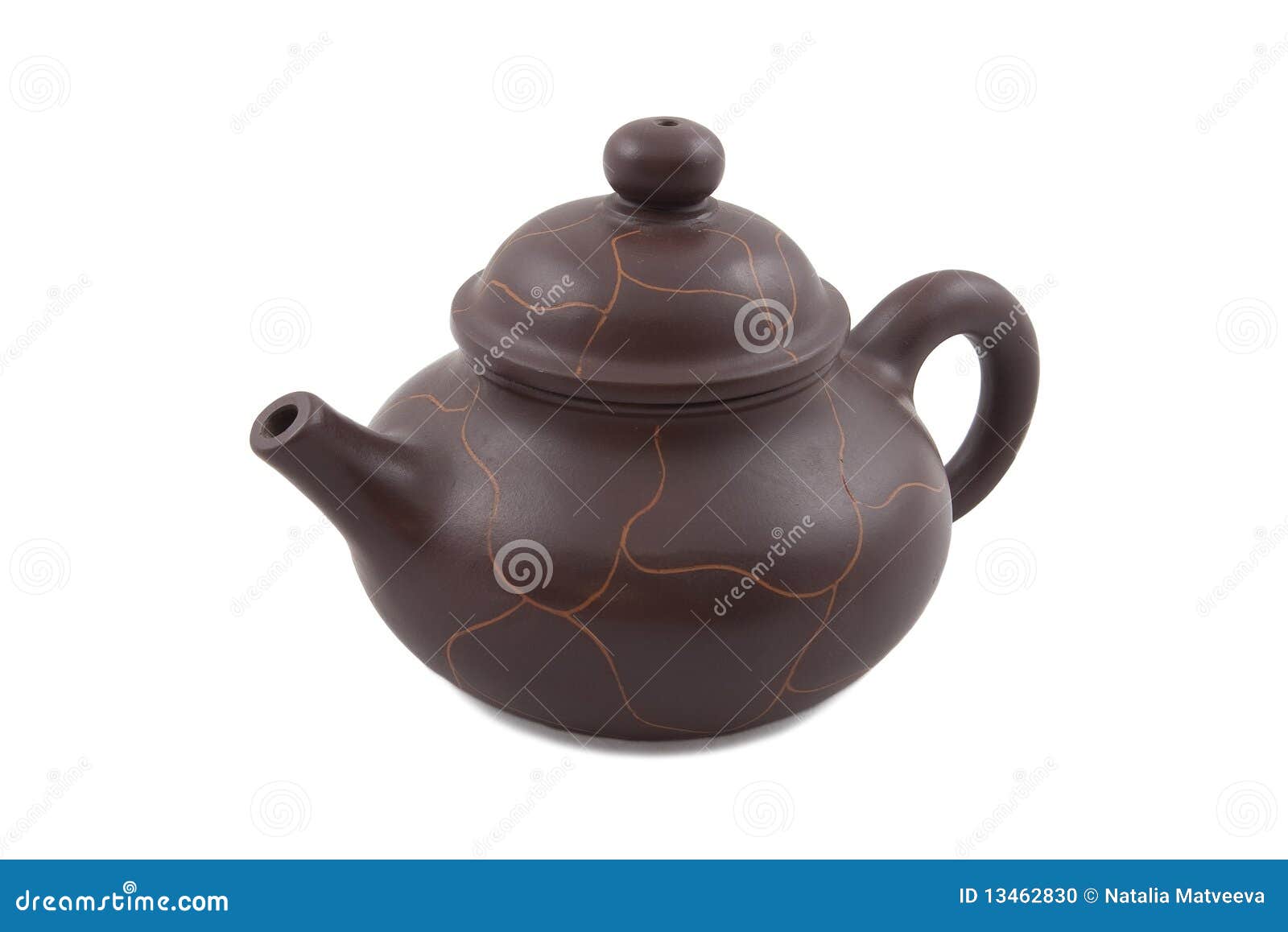 Brown Ceramic Teapot with Abstract Ornament Stock Photo - Image of ...