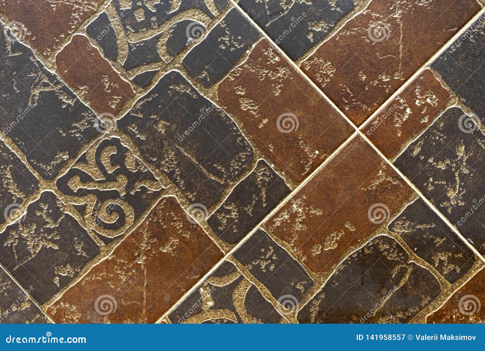 Brown Ceramic Tiles with an Abstract Pattern Stock Image - Image of ...
