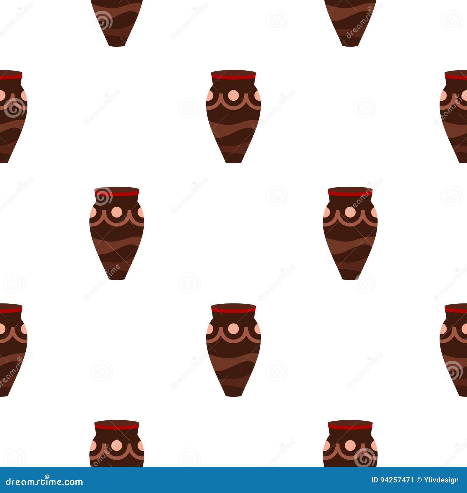 Brown Ceramic Vase Pattern Seamless Stock Vector - Illustration of ...
