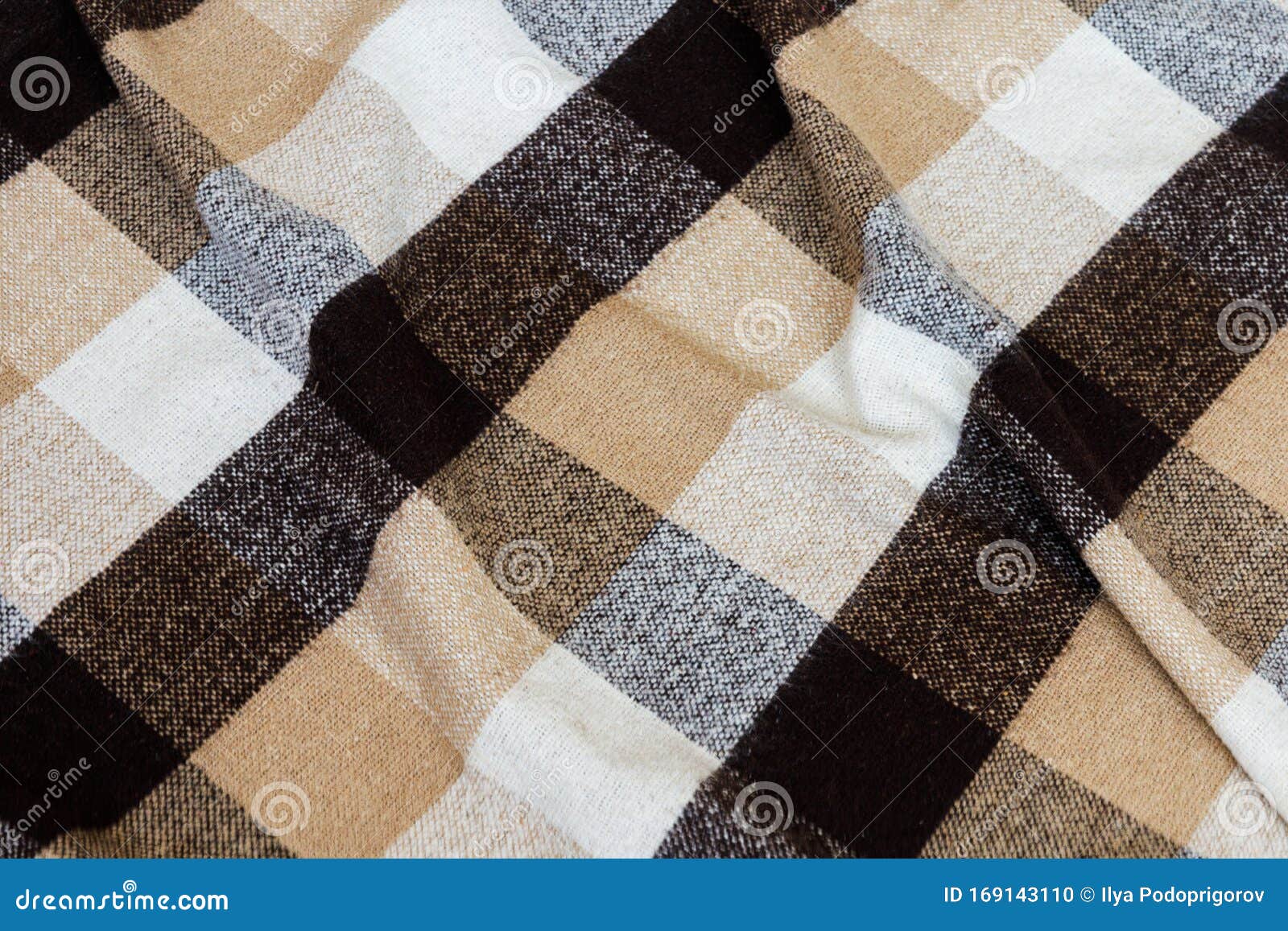 Brown Checkered Wool Plaid Fabric Texture. Tartan Texture Stock Photo ...