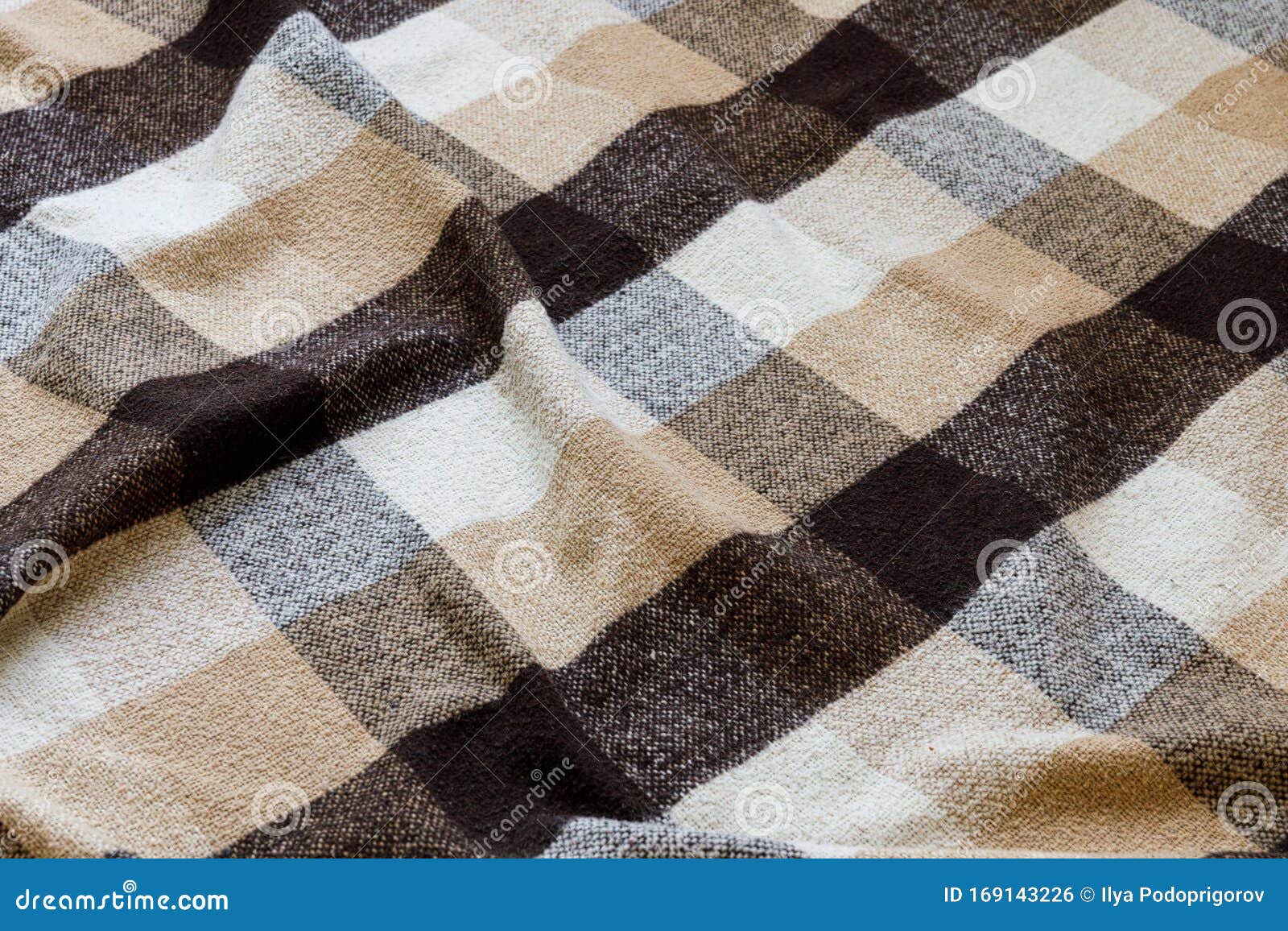 Brown Checkered Wool Plaid Fabric Texture. Tartan Texture Stock Photo ...