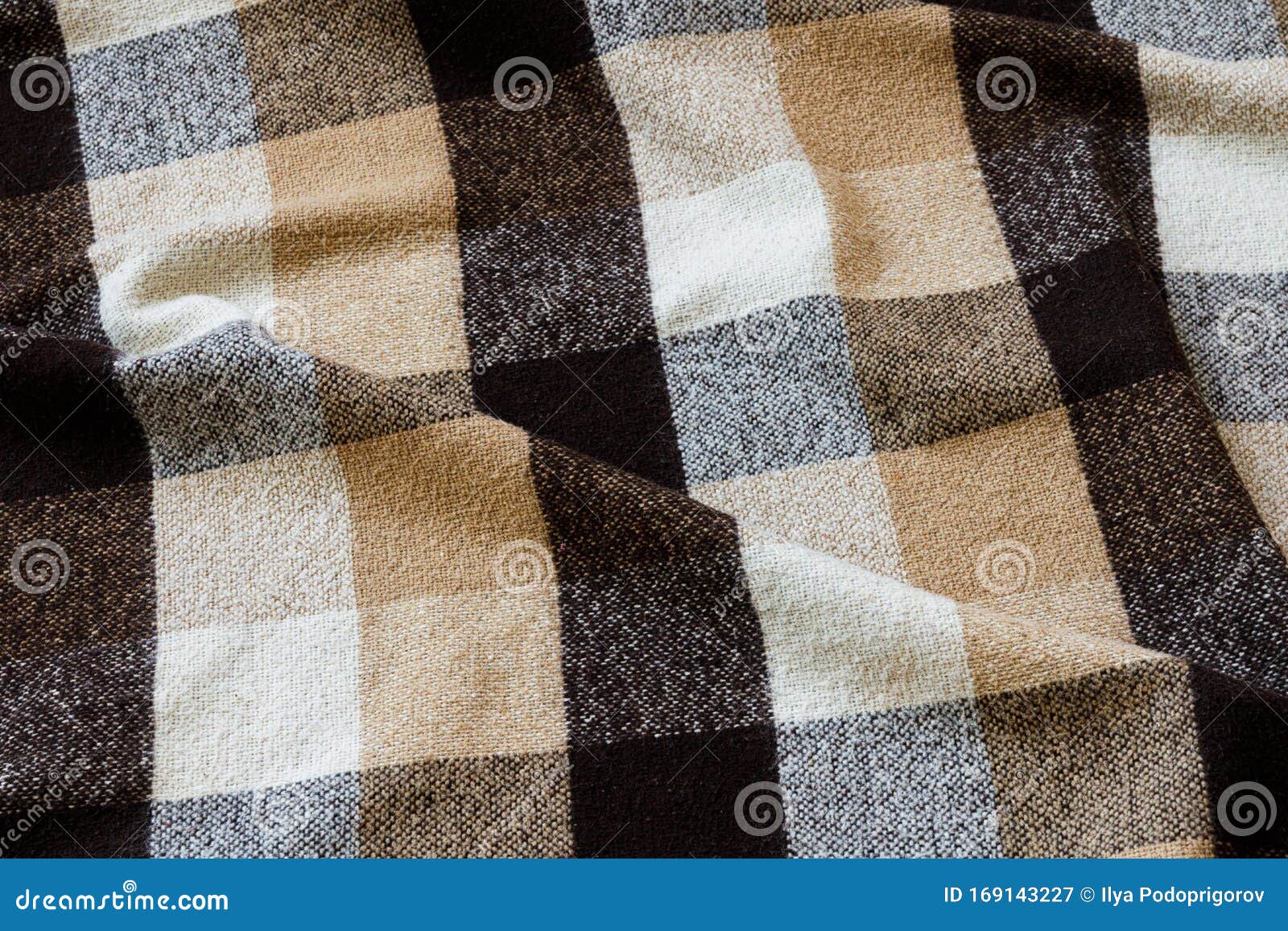 Brown Checkered Wool Plaid Fabric Texture. Tartan Texture Stock Image ...