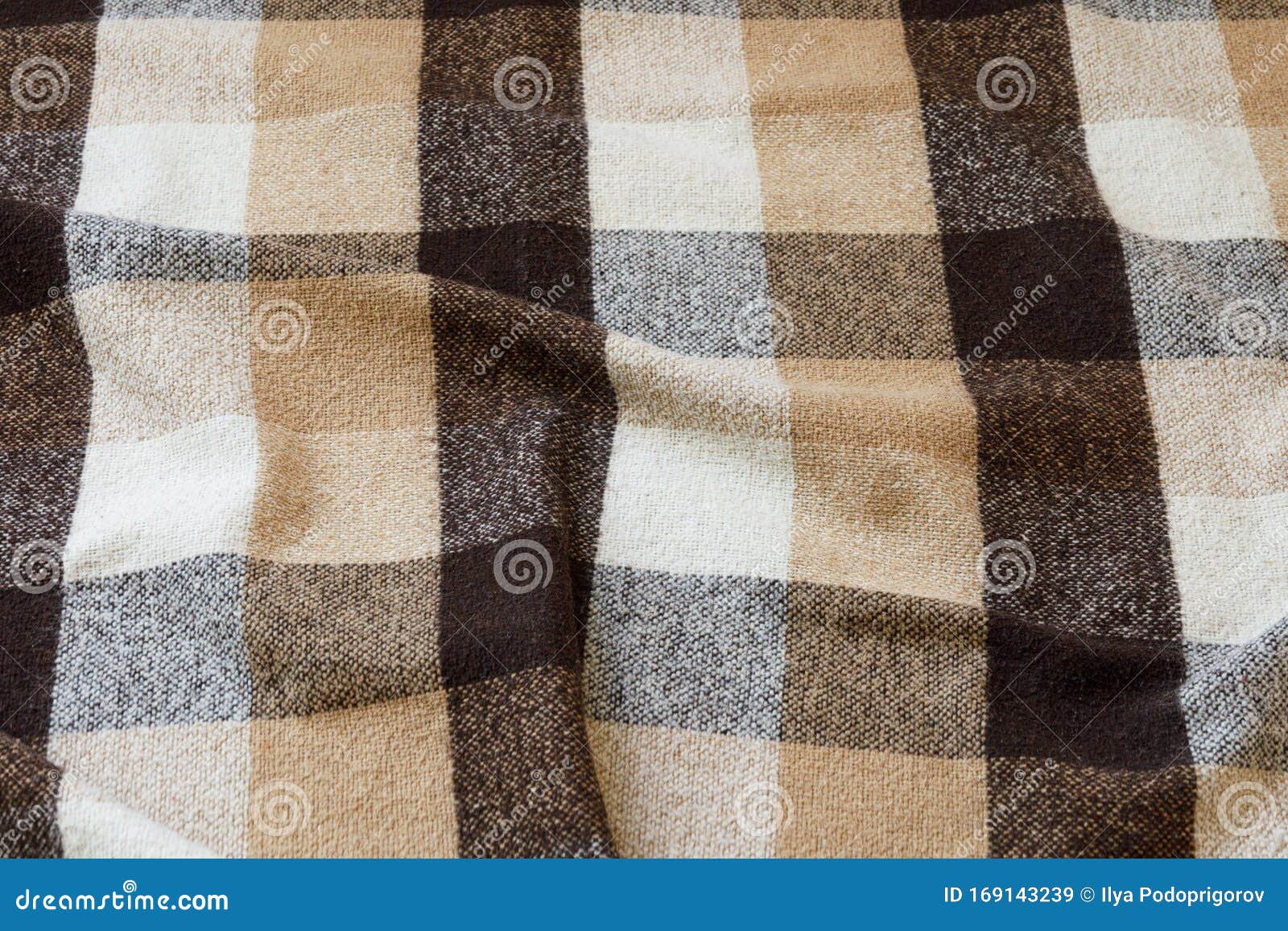 Brown Checkered Wool Plaid Fabric Texture. Tartan Texture Stock Image ...