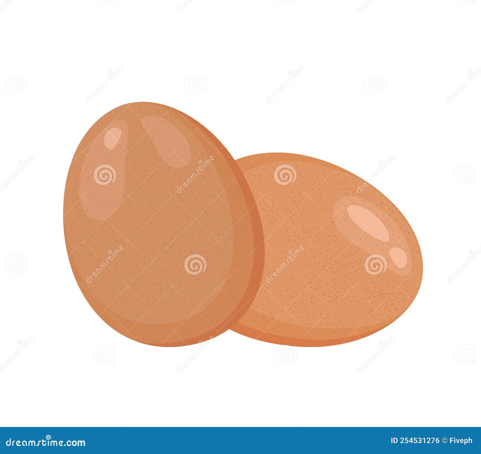 Brown Chicken Eggs, Flat Style Vector Illustration Isolated on White ...