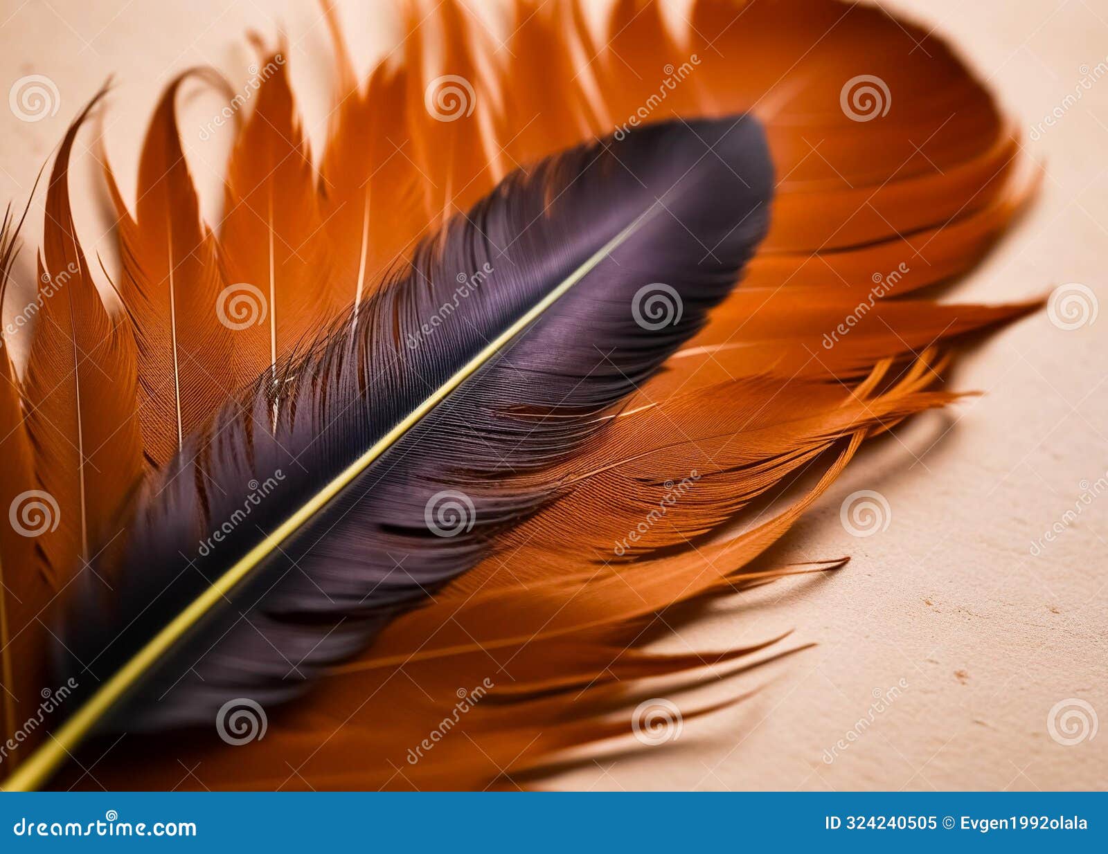 Brown Chicken Feather. Generative AI Stock Illustration - Illustration ...