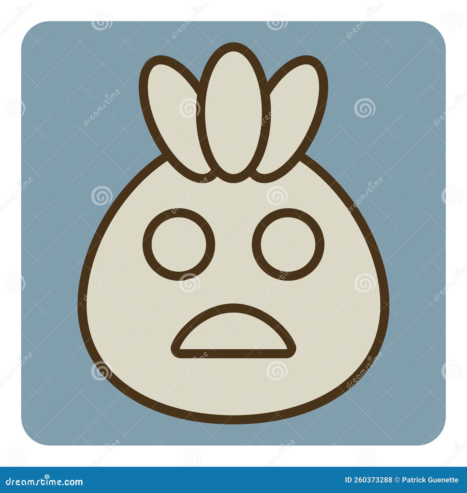 Brown chicken head, icon stock vector. Illustration of alive - 260373288