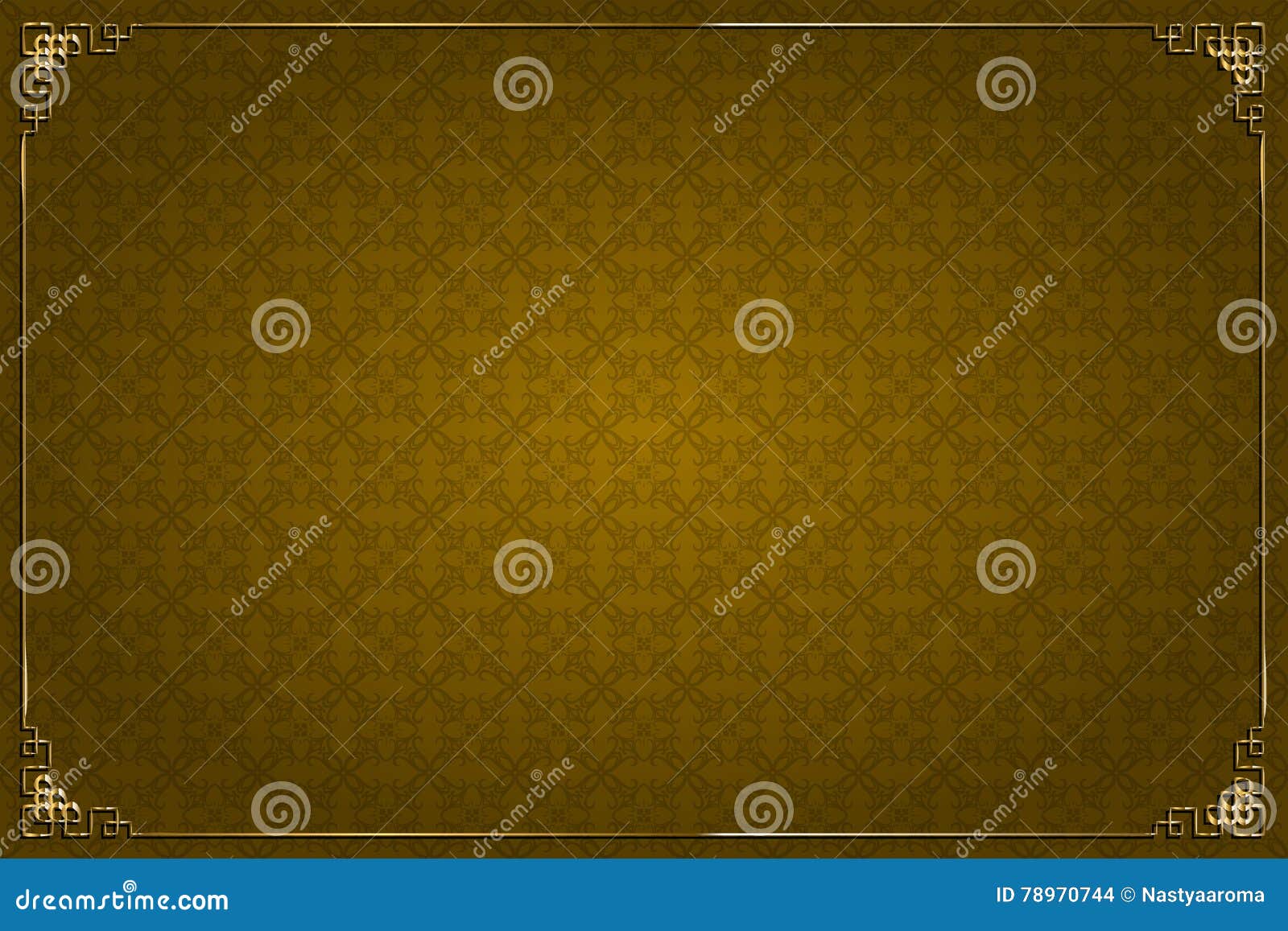 Brown Chinese Background and Gold Decoration Stock Illustration ...