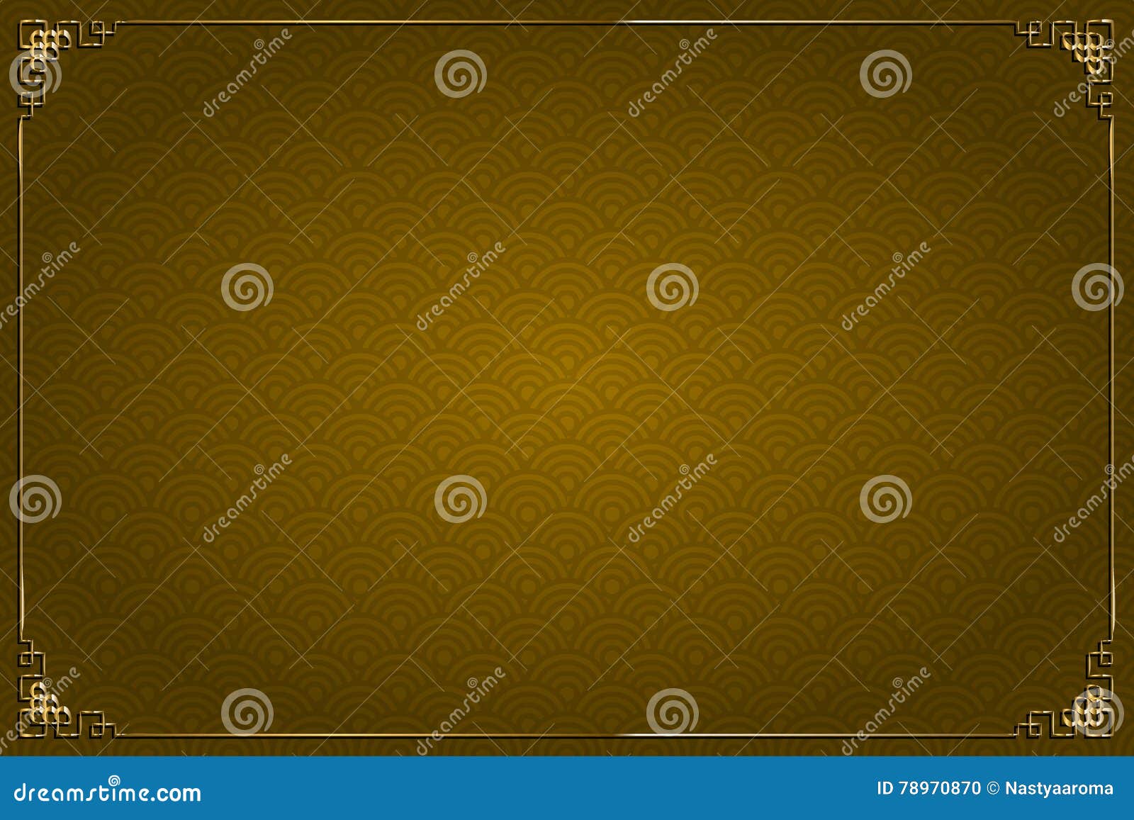 Brown Chinese Background and Gold Decoration Stock Illustration ...