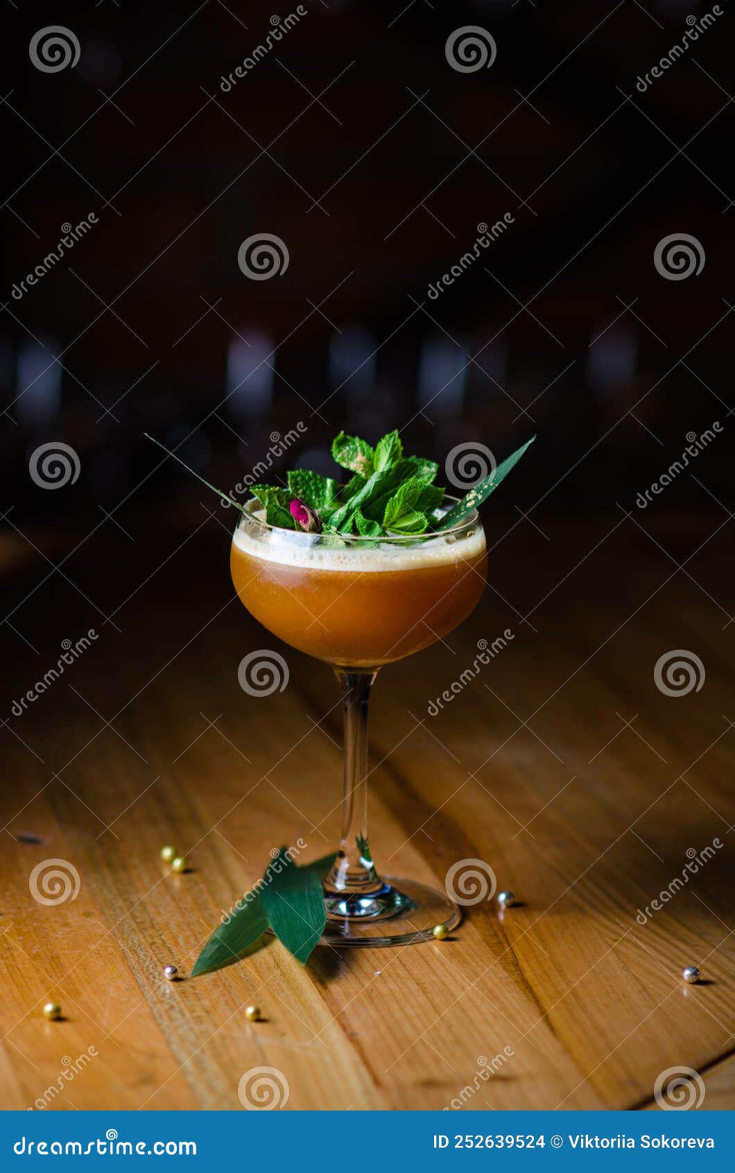 Brown Chocolate Alcoholic Cocktail with Fresh Mint. Cocktail on the ...