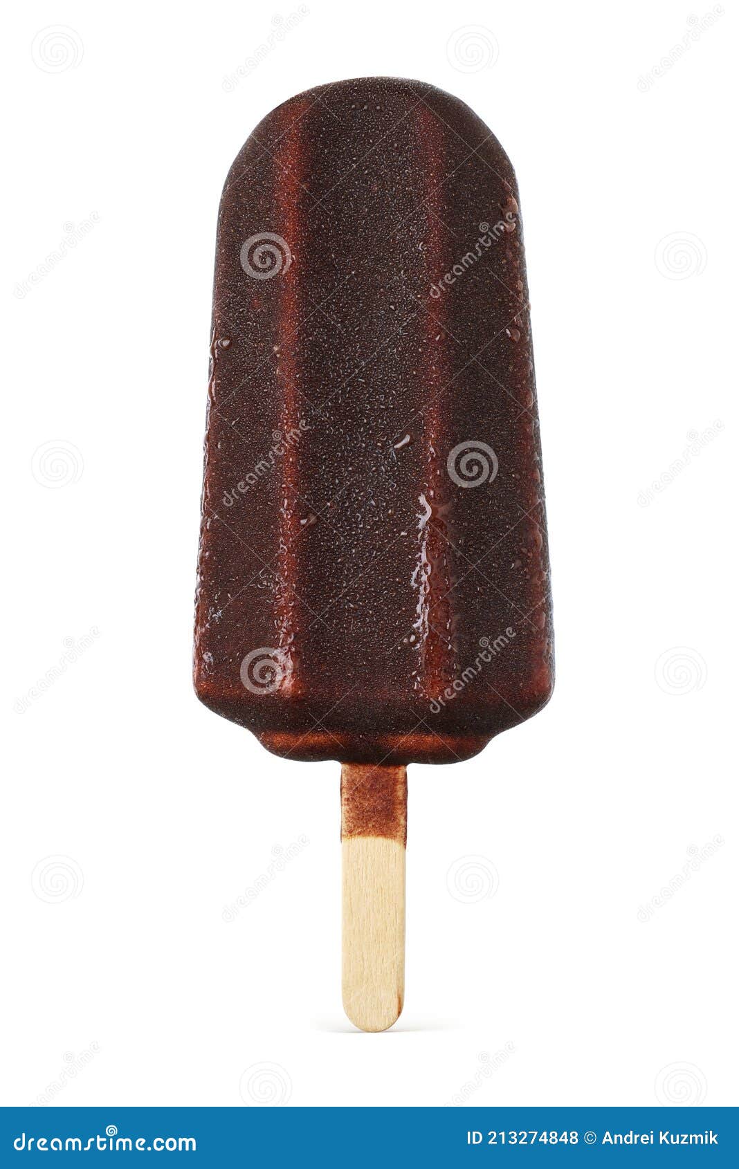Brown Chocolate Coated Popsicle Ice Cream Isolated on White Stock Photo ...