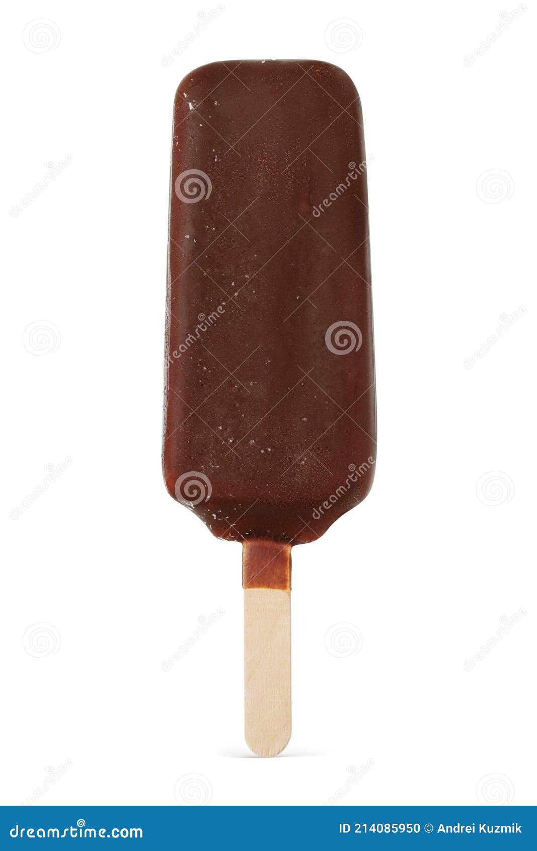 Brown Chocolate Coated Popsicle Ice Cream Isolated on White Stock Photo ...