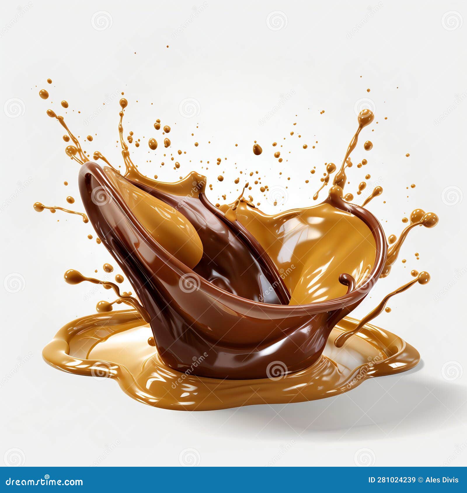 Chocolate Splatter on White Background. Generative AI Stock ...
