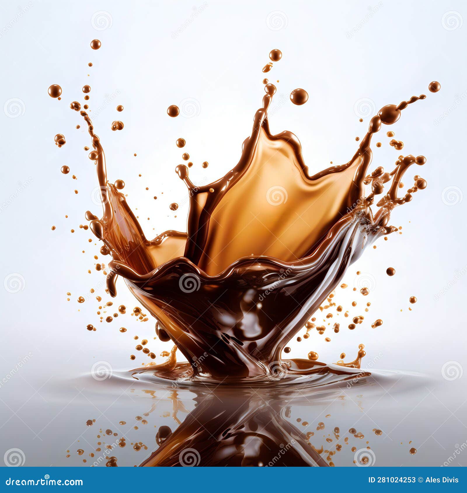 Chocolate Splatter on White Background. Generative AI Stock ...