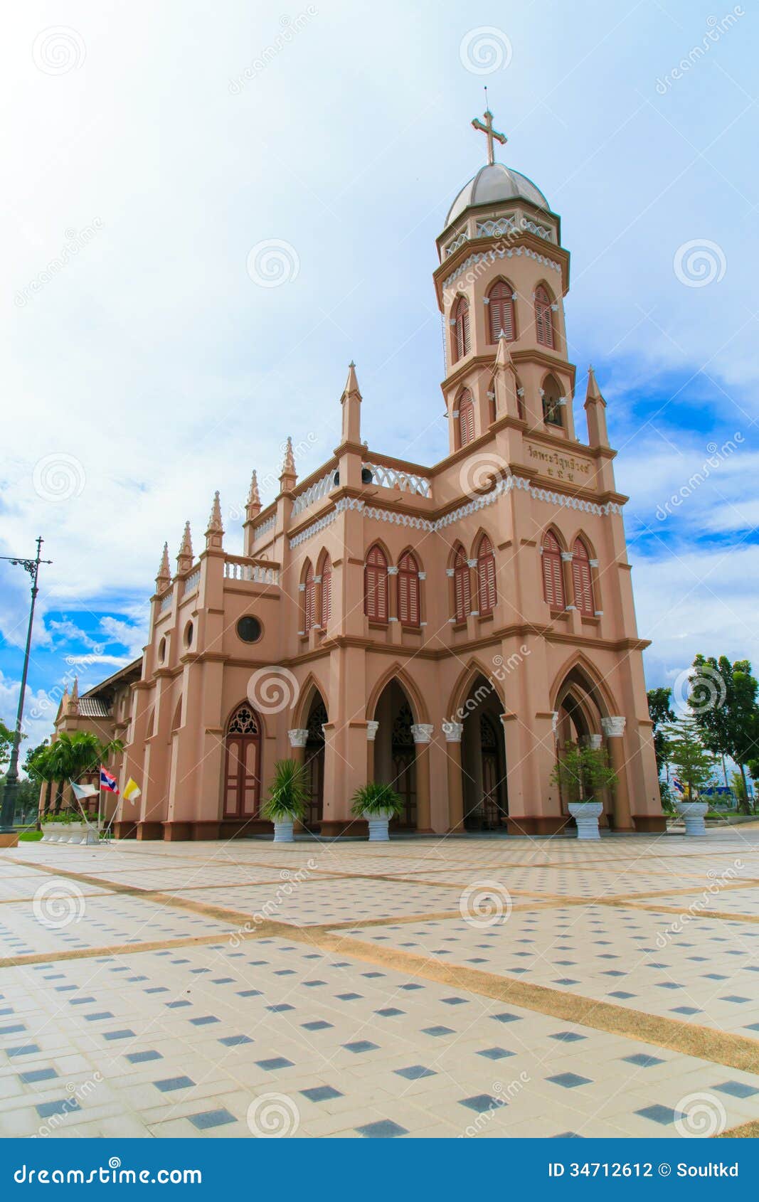 Brown church stock photo. Image of blue, pretty, christian - 34712612