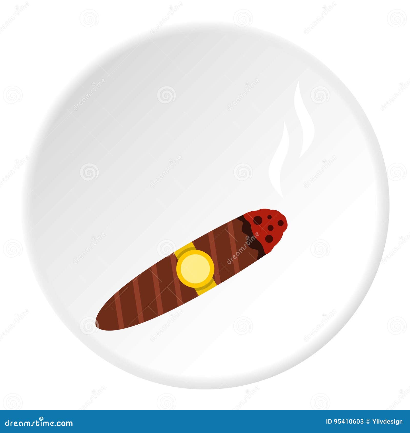 Brown cigar icon circle stock vector. Illustration of culture - 95410603