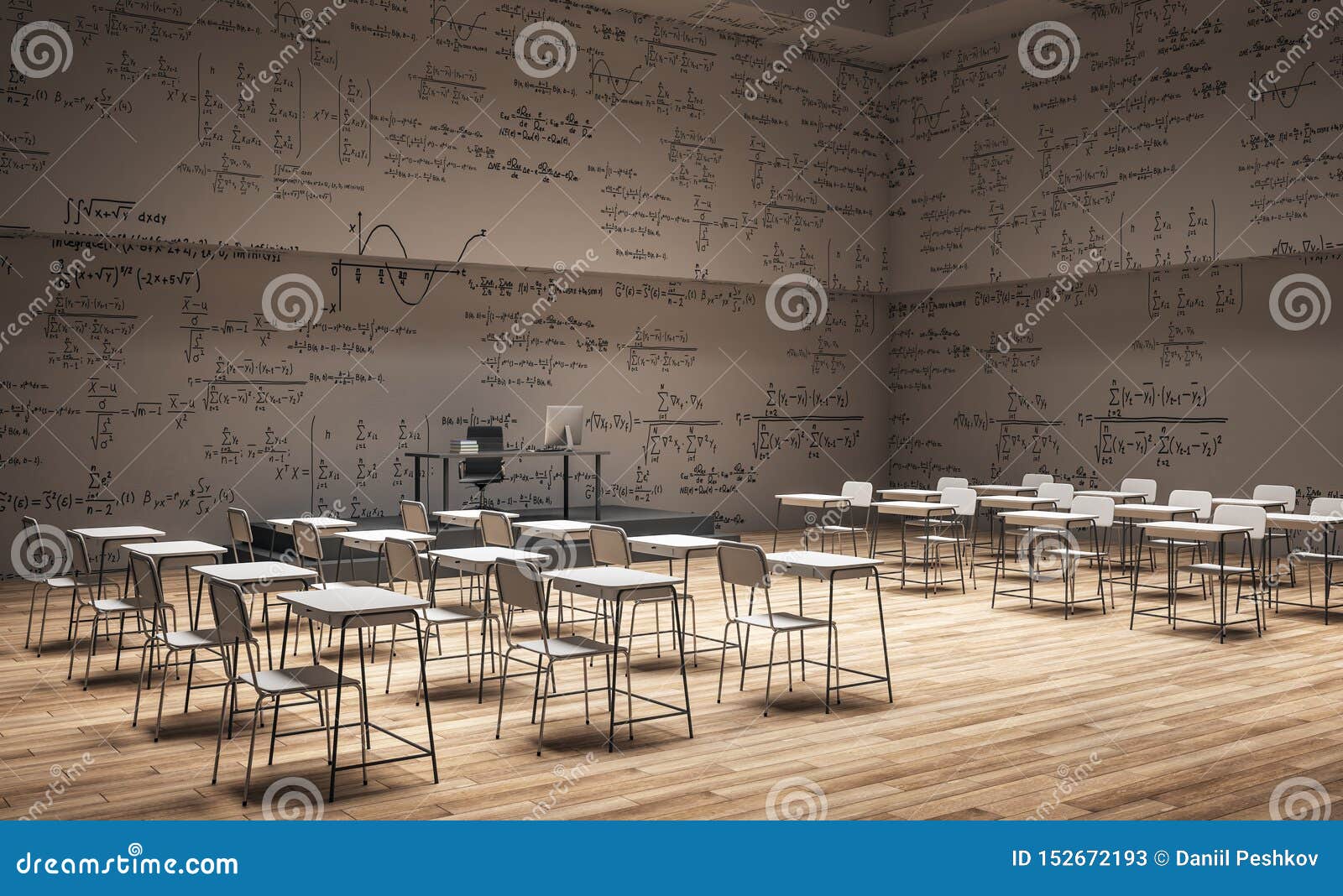 Brown Classroom With Math Formulas Royalty-Free Stock Photo ...