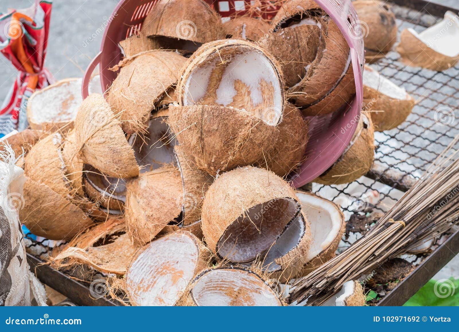 Brown coconut shell stock photo. Image of nutrition - 102971692