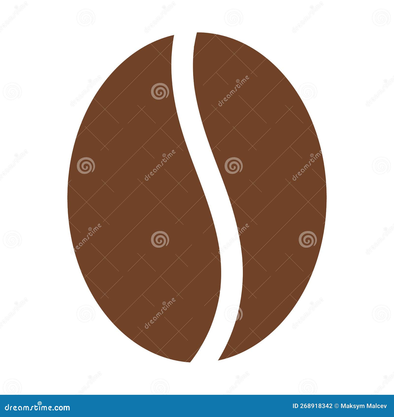 Brown Coffee Bean Icon. Vector Isolated on Background Stock Vector ...
