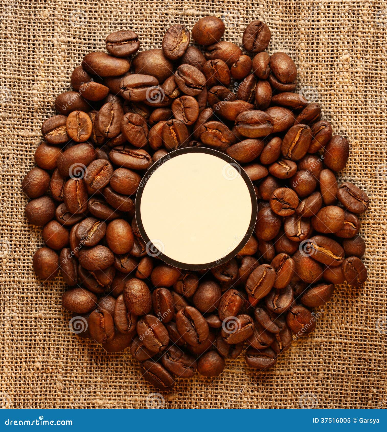 Brown Coffee Beans with Label Stock Image - Image of black, design ...