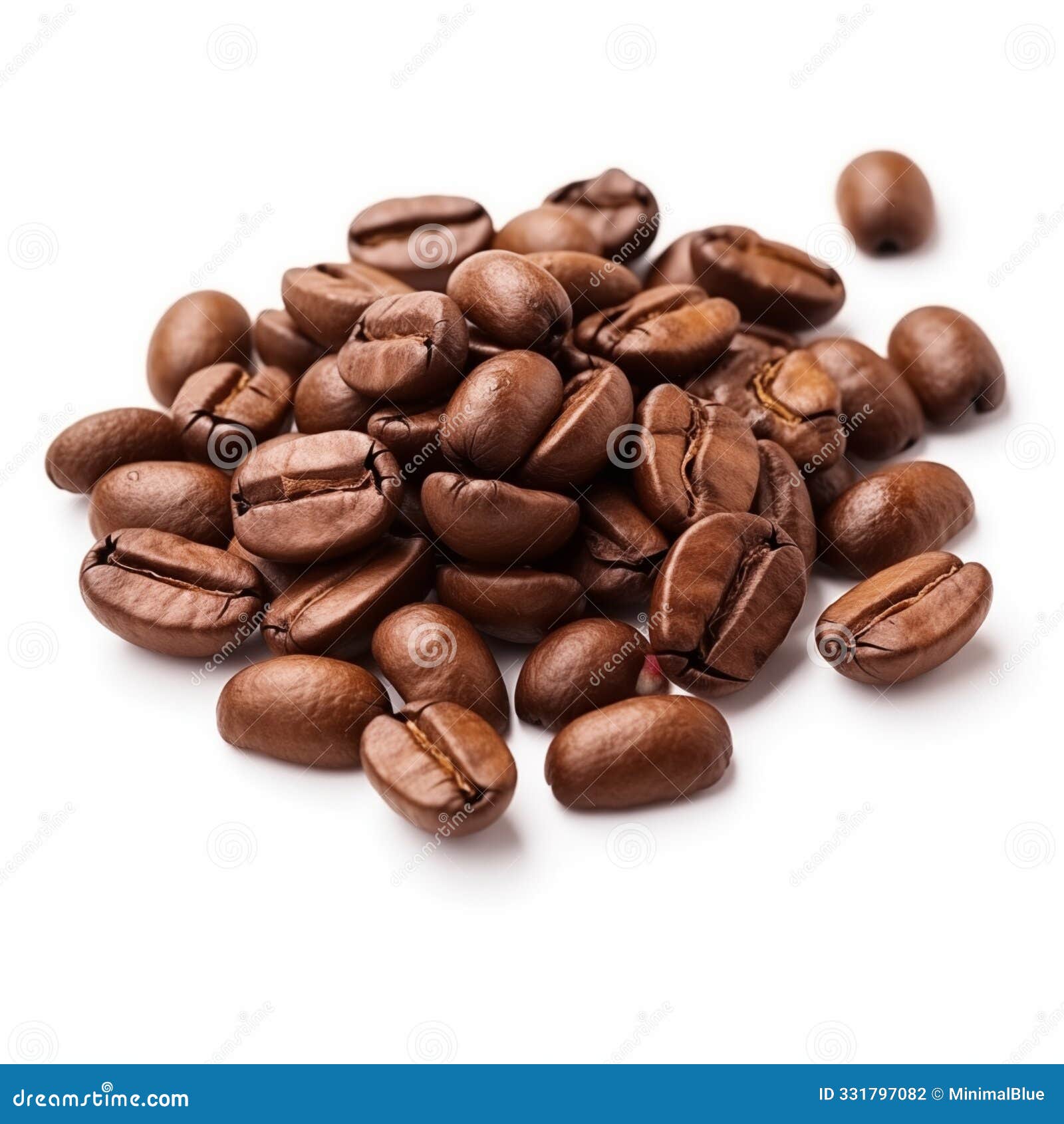 Brown Coffee Beans Piled Up in a Close-Up Shot Stock Illustration ...