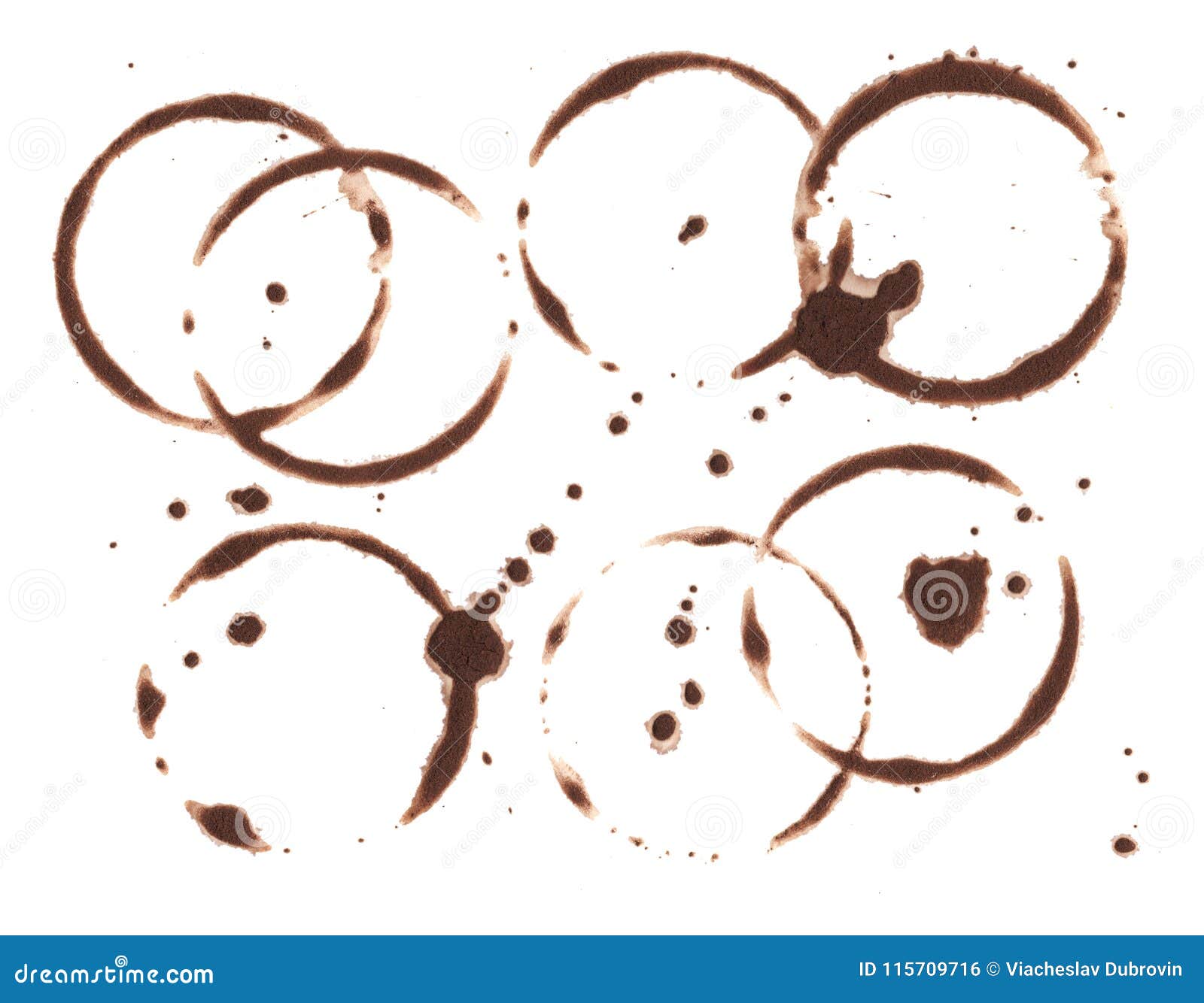 Brown Coffee Circle on White Background. Black Coffee Design Element ...