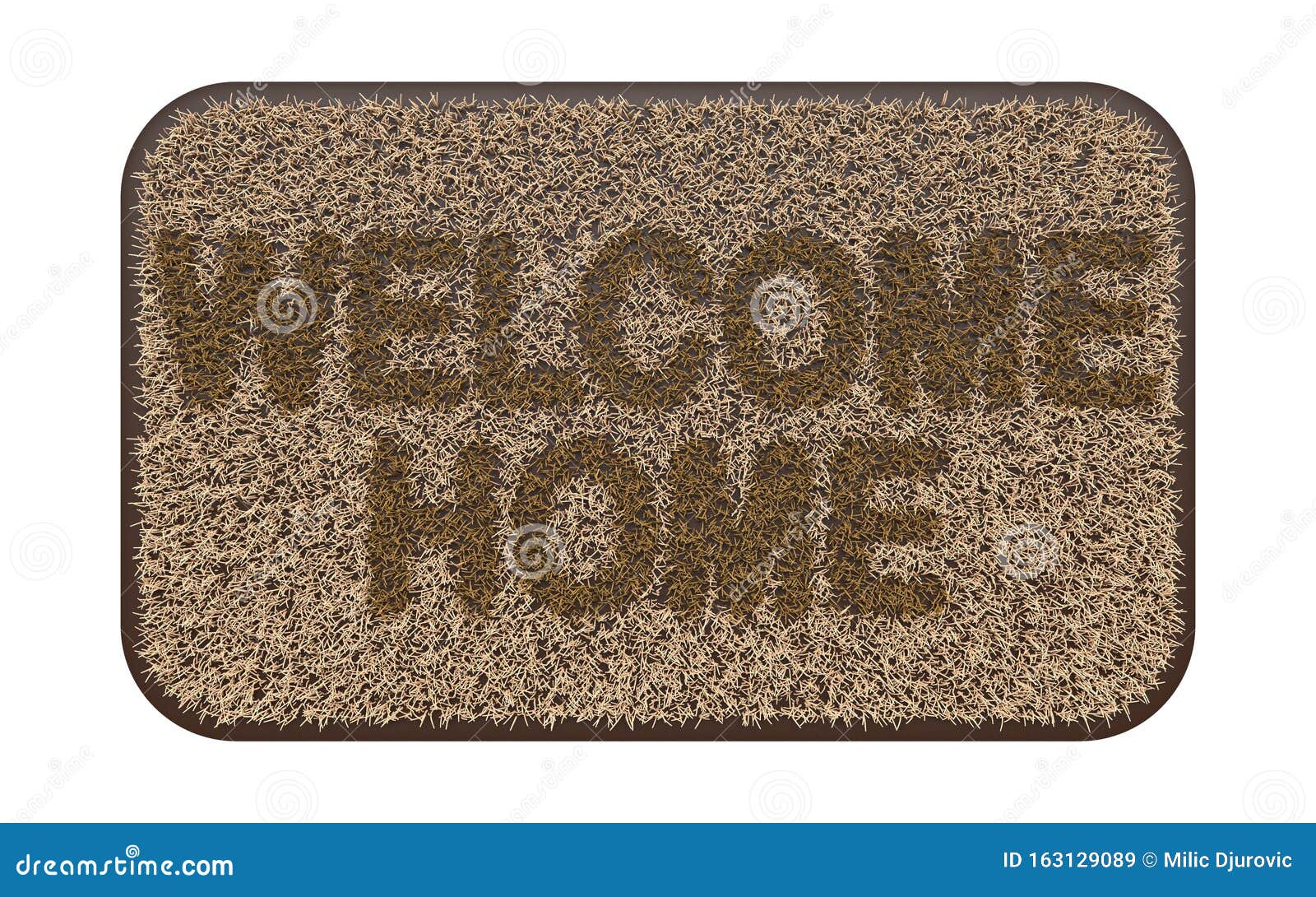 Brown Coir Doormat with Text WELCOME HOME 3D Stock Illustration ...