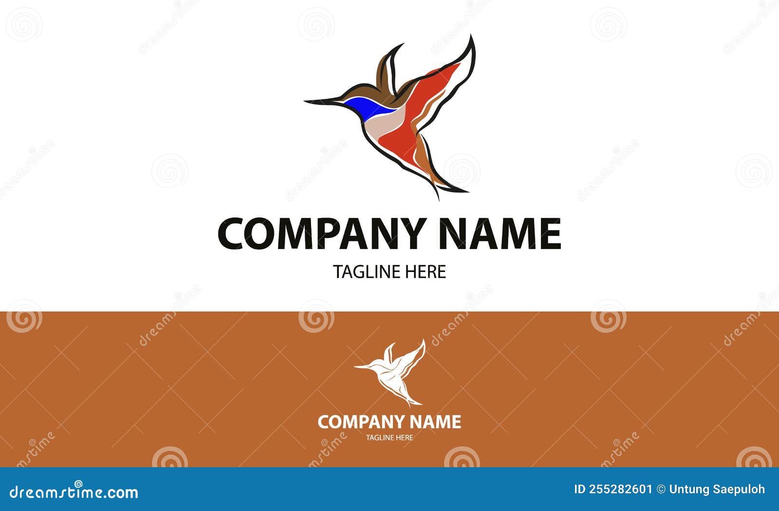 Brown Color Flying Bird Logo Design Stock Vector - Illustration of ...