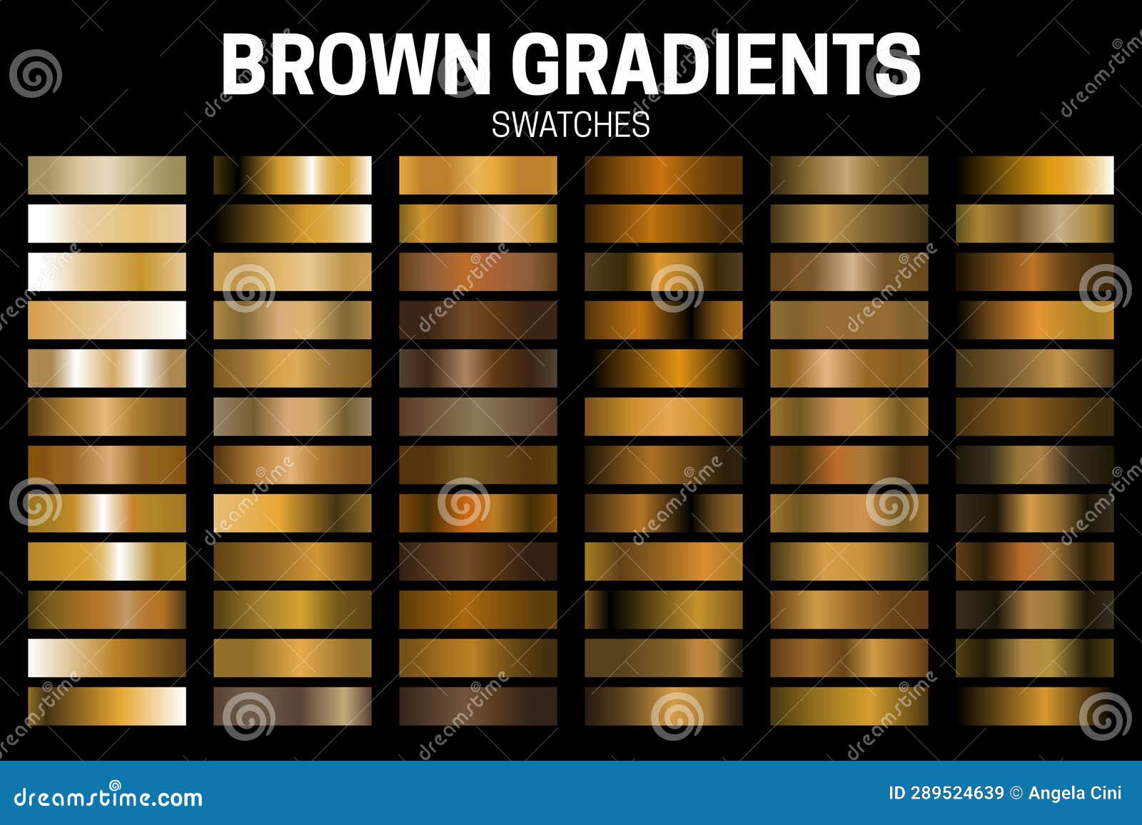 Brown Color Gradient Collection of Swatches Stock Illustration ...