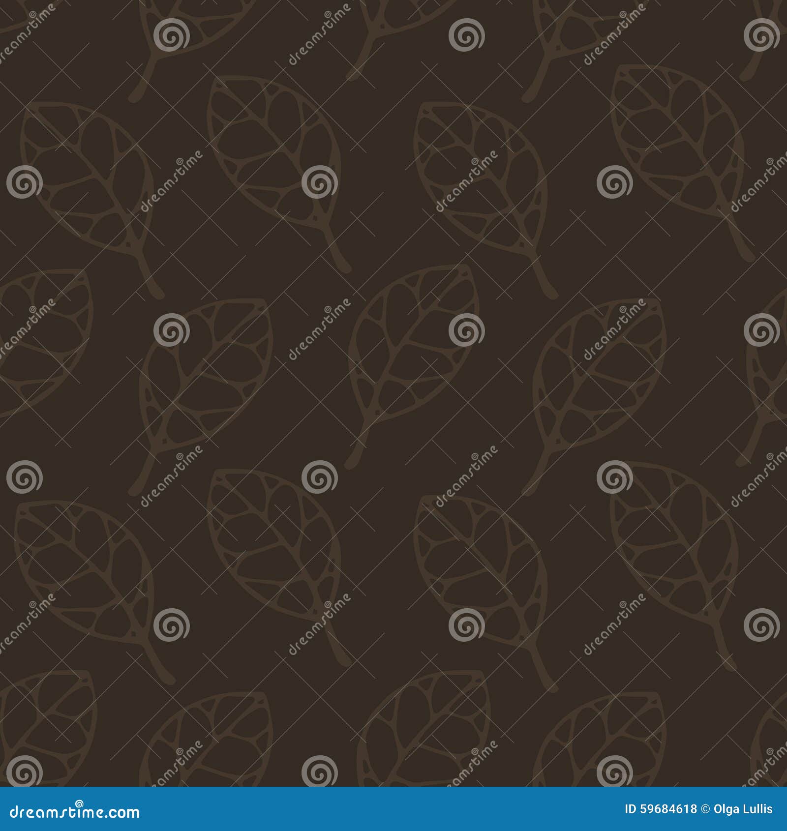 Brown Color Leaf Seamless Pattern Stock Vector - Illustration of plant ...
