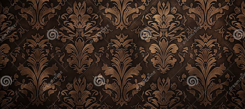 Brown Color Motif Pattern Fabric Background Stock Illustration ...