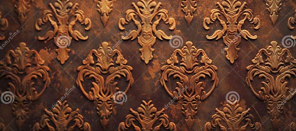 Brown Color Motif Pattern Fabric Background Stock Illustration ...
